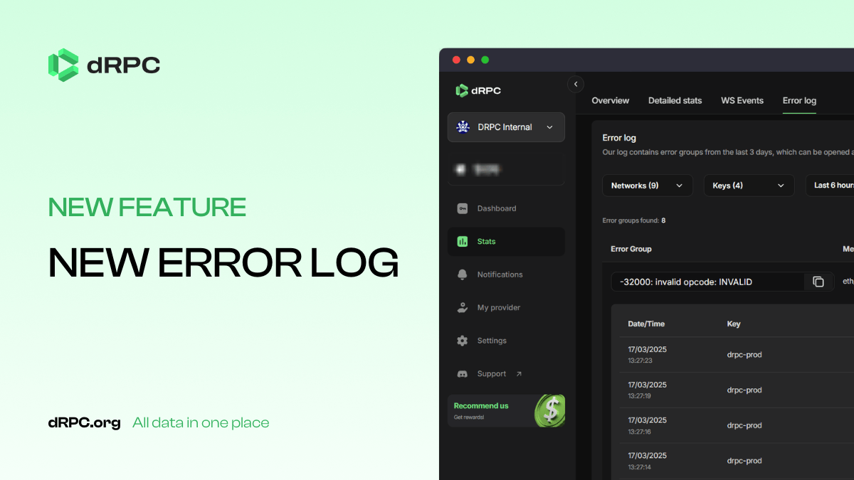 Product Update: New Error Log